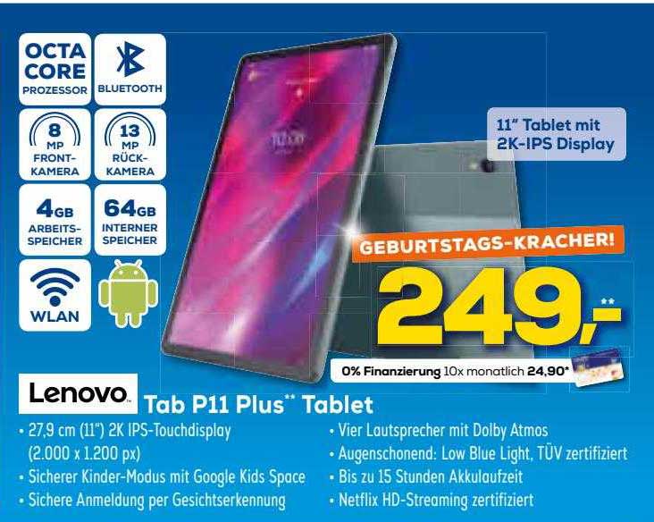 Lenovo Tab P11 Plus Tablet Angebot bei Euronics XXL - 1Prospekte.de
