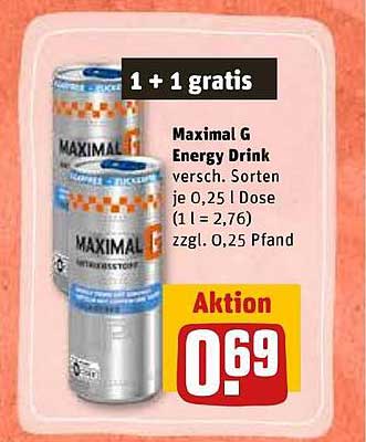 Maximal G Energy Drink Angebot bei REWE Kaufpark - 1Prospekte.de
