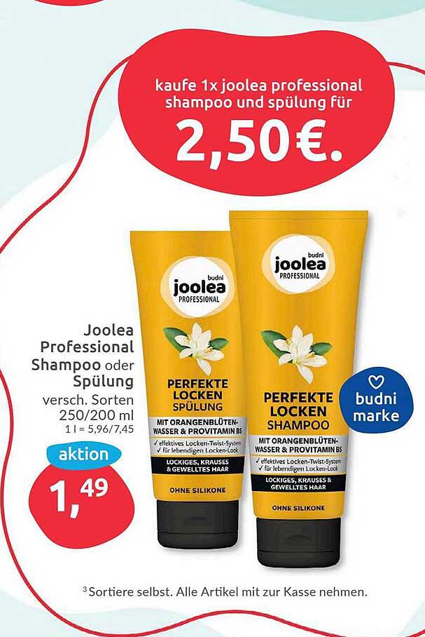 Joolea Professional Shampoo Oder Spülung Angebot bei Budni - 1Prospekte.de