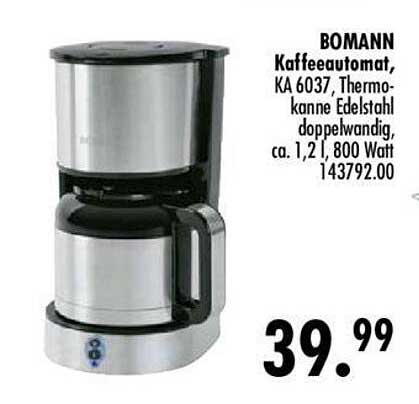 Bomann Kaffeeautomat Angebot bei Möbel Boss - 1Prospekte.de