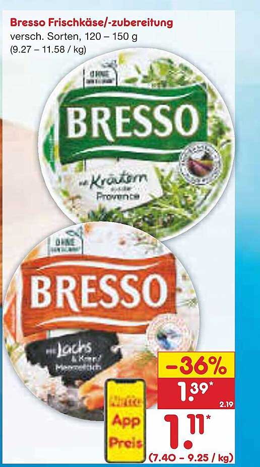 Bresso Frischkäse -zubereitung Angebot bei Netto Marken-Discount ...