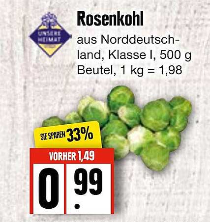 Unsere Heimat Rosenkohl Angebot bei EDEKA - 1Prospekte.de