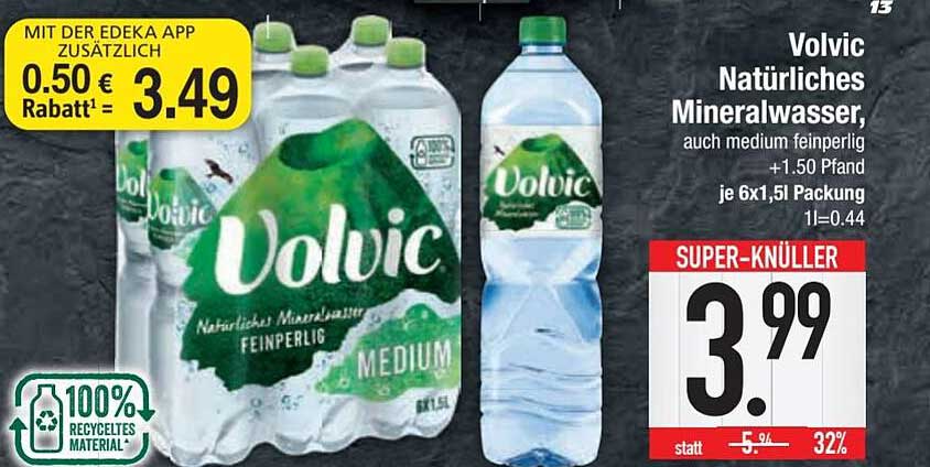 Volvic Natürliches Mineralwasser Angebot bei E Center - 1Prospekte.de