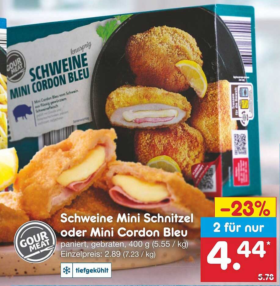 Schweine Mini Schnitzel Oder Mini Cordon Bleu Angebot bei Netto Marken ...