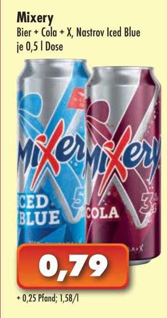 Mixery Bier+cola+x, Nastrov Iced Blue Angebot bei Loschdepot
