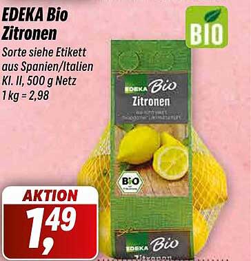 Edeka Bio Zitronen Angebot bei Simmel - 1Prospekte.de