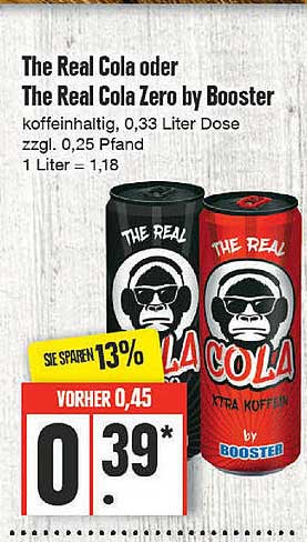 The Real Cola Oder The Real Cola Zero By Booster Angebot bei EDEKA ...