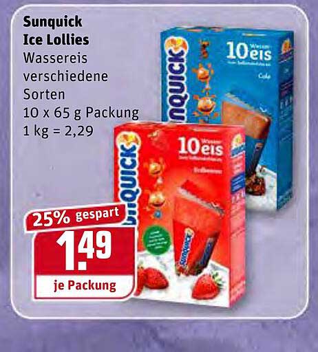 Sunquick Ice Lollies Angebot bei REWE Kaufpark - 1Prospekte.de