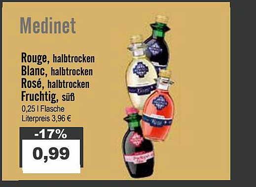 Medinet Rouge, Halbtrocken Blanc, Rosé Oder Fruchtig, Süß Angebot bei ...