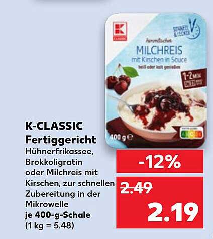 K-classic Fertiggericht Angebot bei Kaufland - 1Prospekte.de
