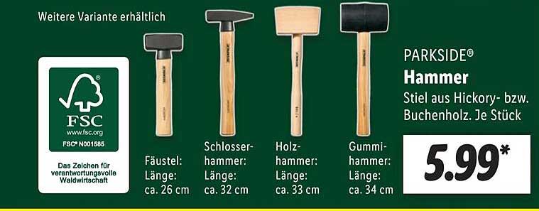 Parkside Hammer Angebot bei Lidl - 1Prospekte.de