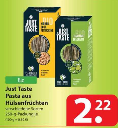 Just Taste Bio Nudeln Angebot bei Penny
