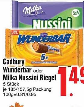 Cadbury Wunderbar Oder Milka Nussini Riegel Angebot bei EDEKA ...