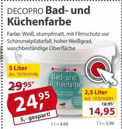 Decopro Bad- Und Küchenfarbe Angebot bei Sonderpreis Baumarkt