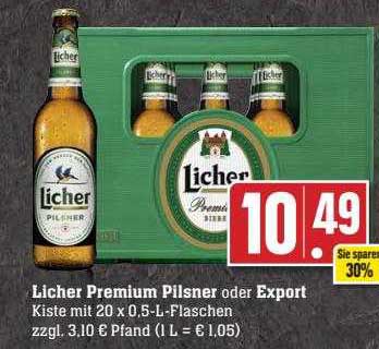 Licher Premium Pilsner Oder Export Angebot bei Scheck-in-Center ...