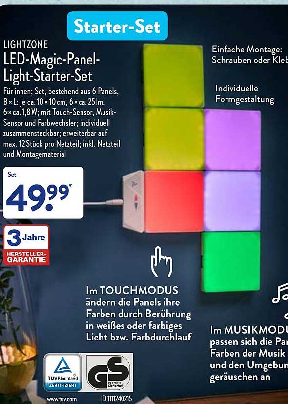 Lightzone Led-magic-panel-light-starter-set Angebot bei ALDI Nord ...