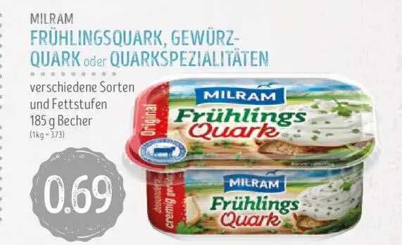 Milram Frühlingsquark, Gewürzquark Oder Quarkspezialitäten Angebot bei ...