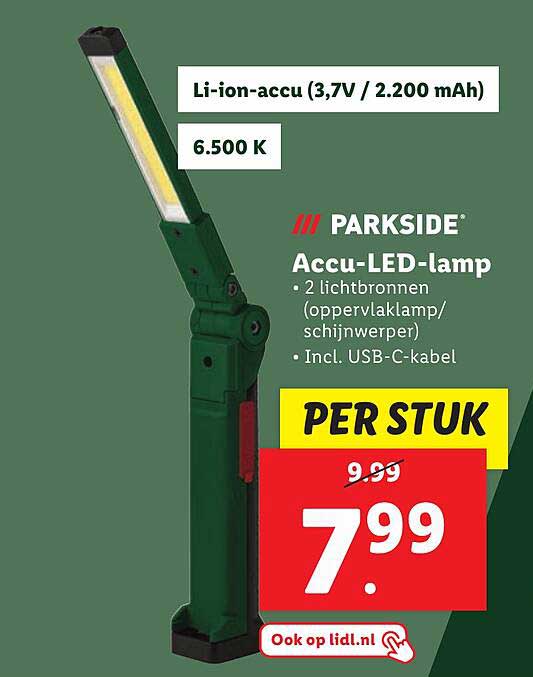 Parkside Accu-Led-Lamp aanbieding bij Lidl