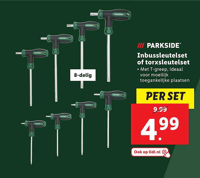 Parkside Inbussleutelset Of Torxsleutelset aanbieding bij Lidl