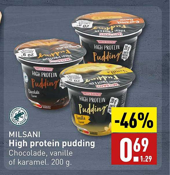 Milsani High Protein Pudding aanbieding bij ALDI