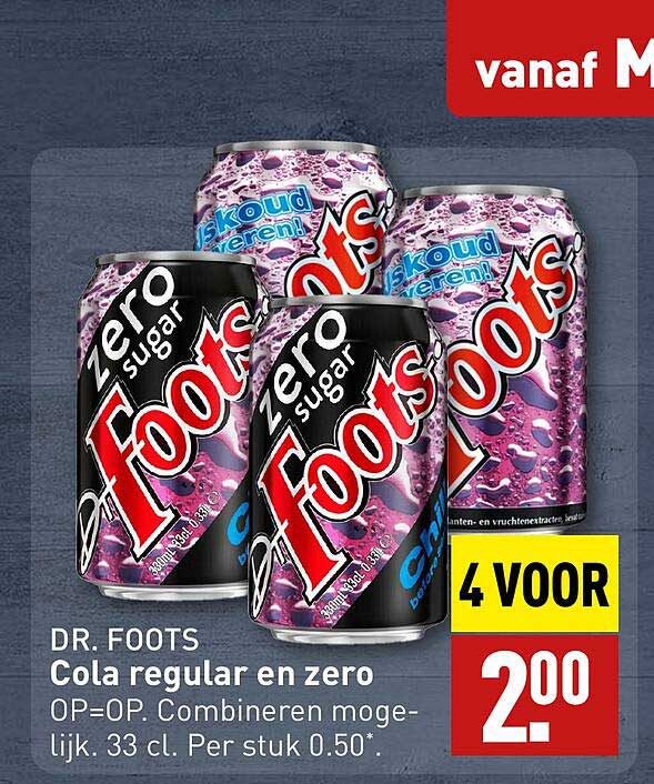 Dr. Foot's Cola Regular En Zero aanbieding bij ALDI