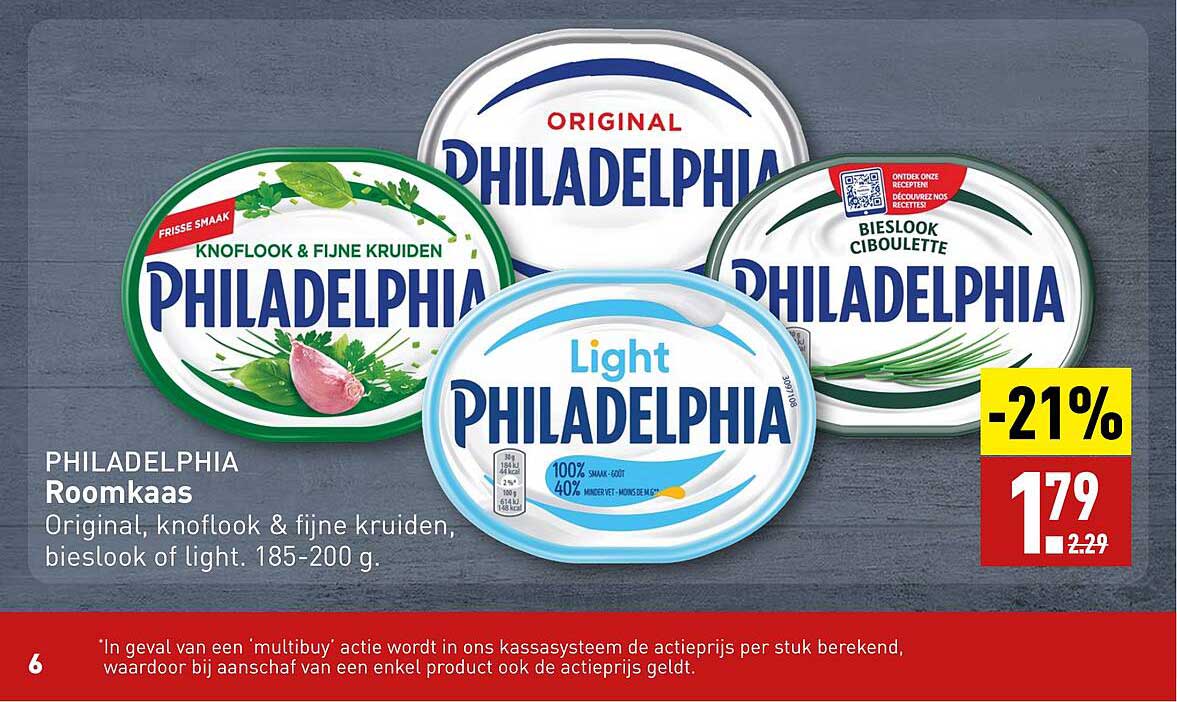 Philadelphia Roomkaas aanbieding bij ALDI