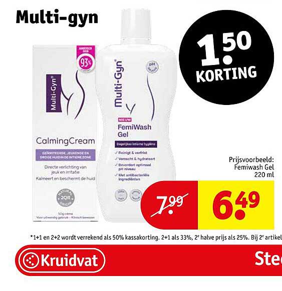 Multi-Gyn Femiwash Gel aanbieding bij Kruidvat