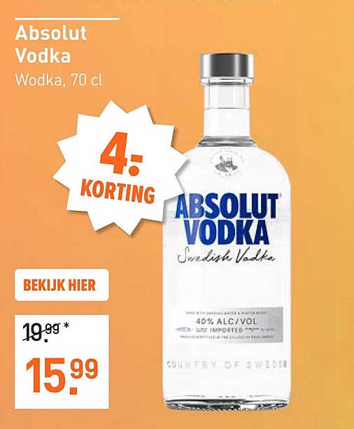 Absolut Vodka aanbieding bij Gall & Gall