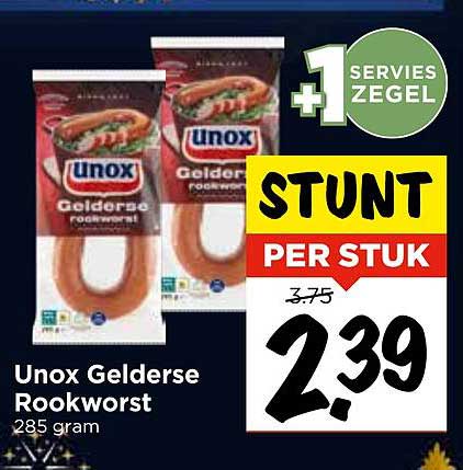 Unox Gelderse Rookworst aanbieding bij Vomar