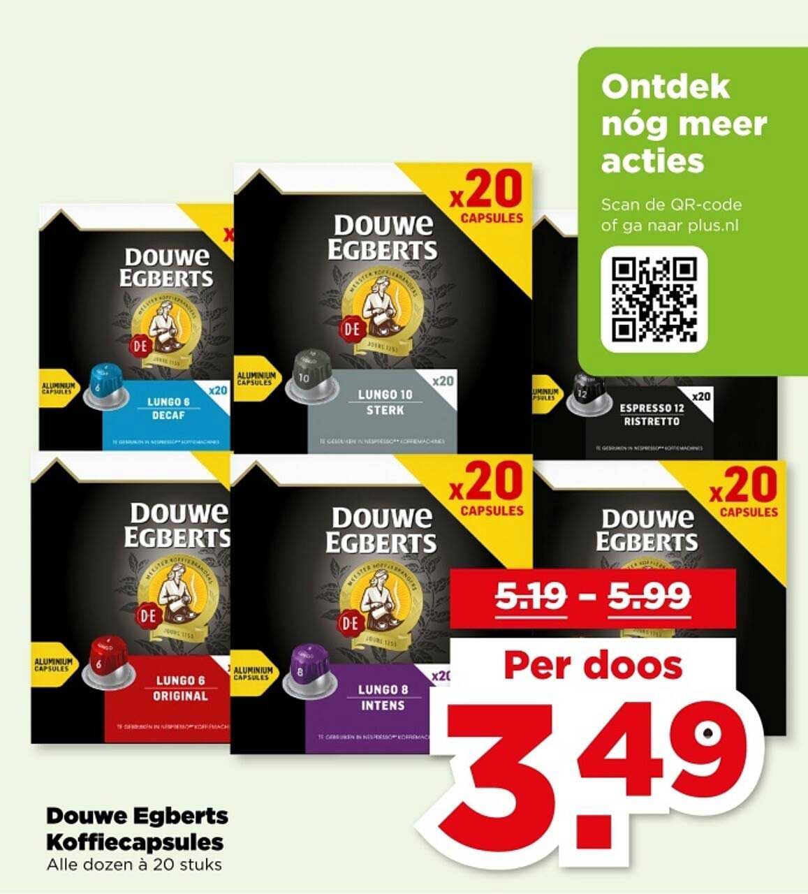 Douwe Egberts Koffiecapsules aanbieding bij PLUS