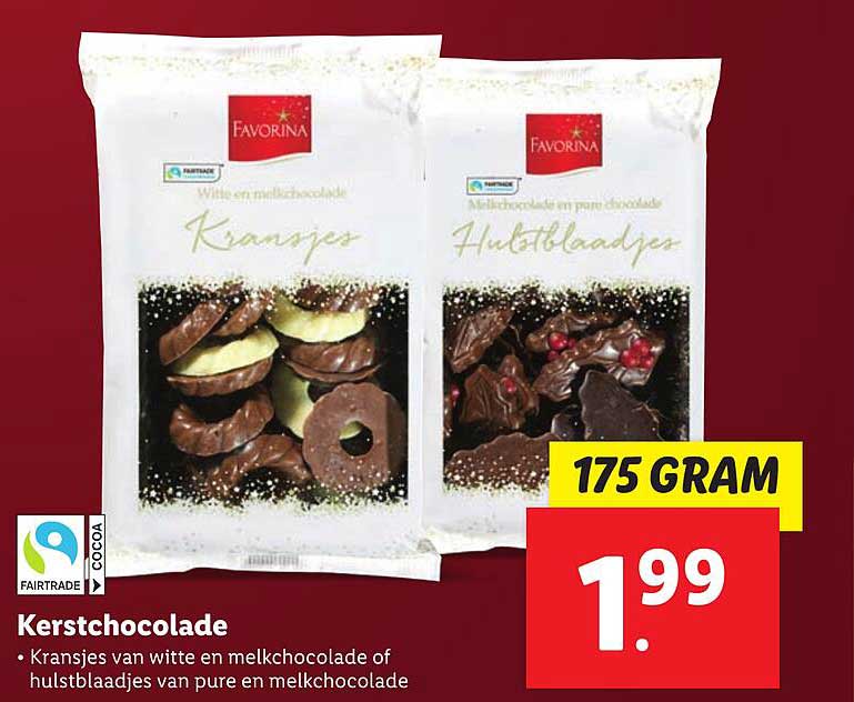 Kerstchocolade aanbieding bij Lidl