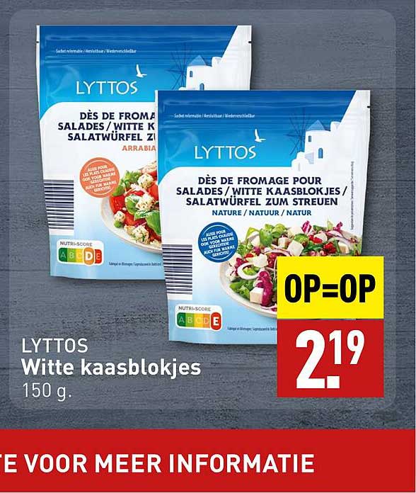 Lyttos Witte Kaasblokjes aanbieding bij ALDI