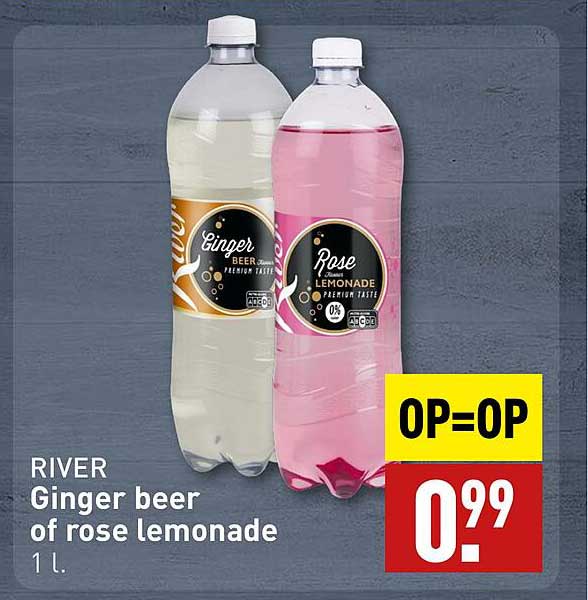 River Ginger Beer Of Rose Lemonade aanbieding bij ALDI
