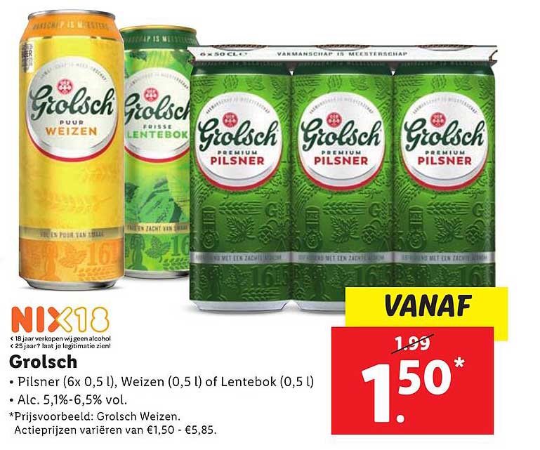 Grolsch aanbieding bij Lidl Grolsch aanbieding bij Lidl