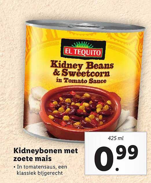 Kidneybonen Met Zoete Mais aanbieding bij Lidl