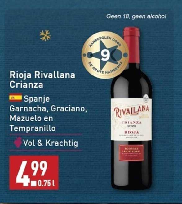 Rioja Rivallana Crianza aanbieding bij ALDI