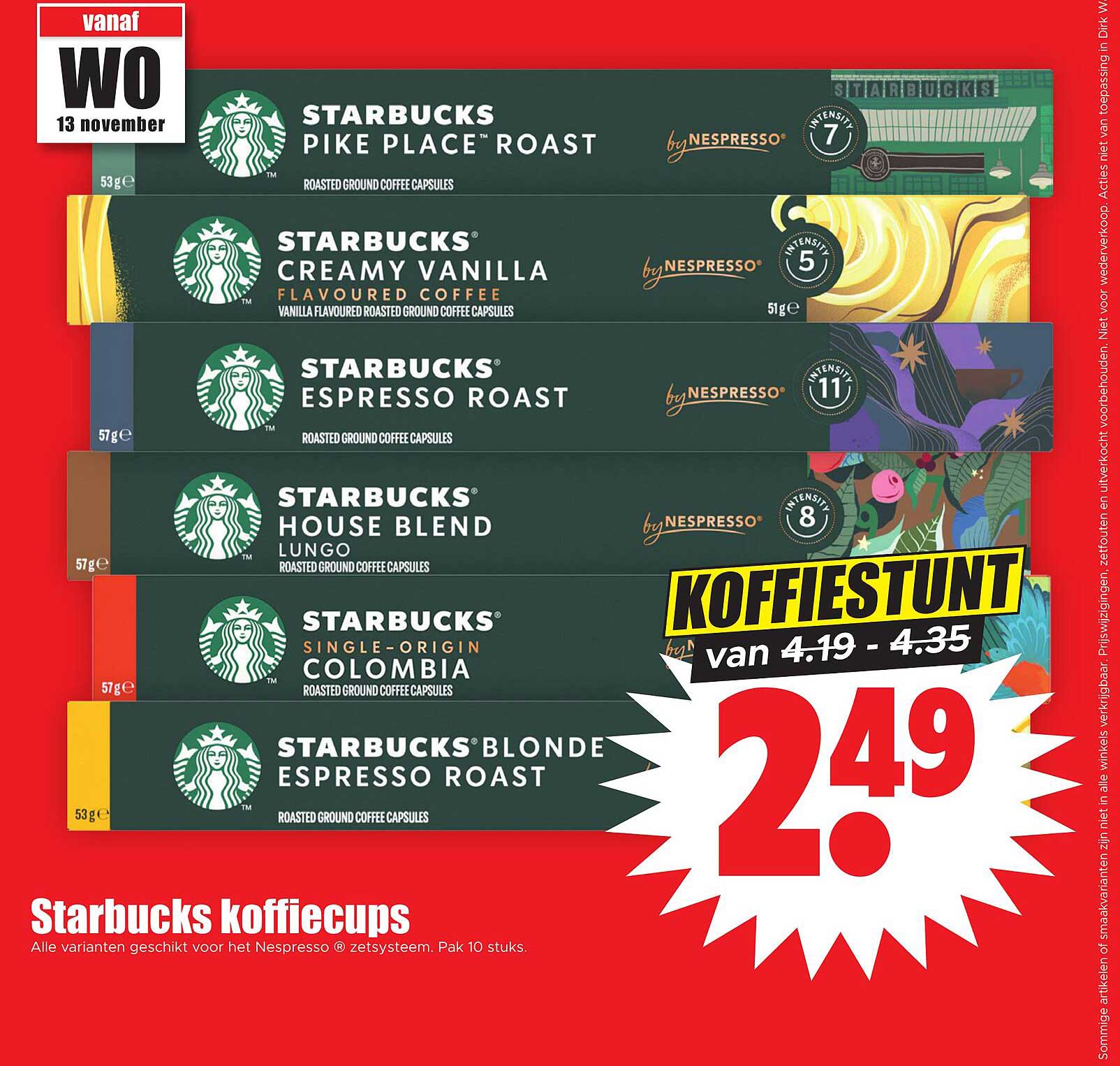 Starbucks Koffiecups aanbieding bij Dirk