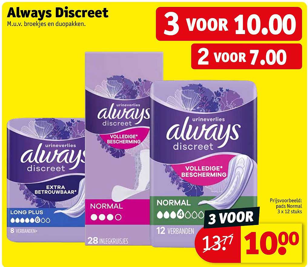 Always Discreet aanbieding bij Kruidvat