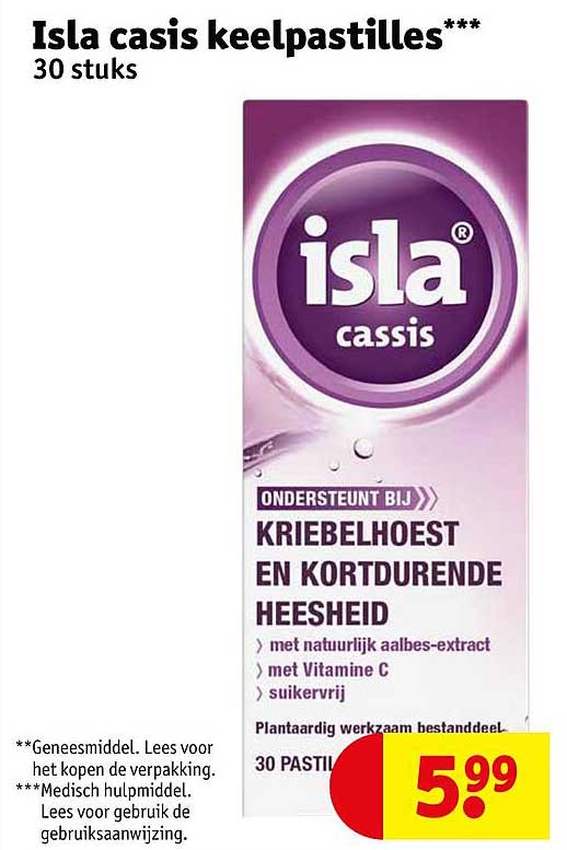 Isla Cassis Keelpastilles Aanbieding Bij Kruidvat 7062