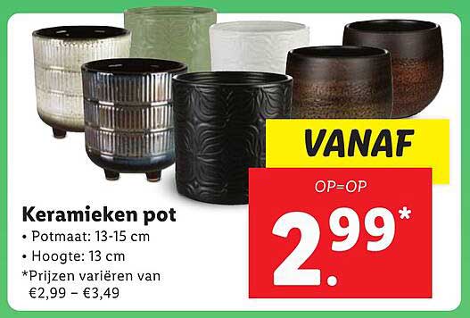 Keramieken Pot aanbieding bij Lidl