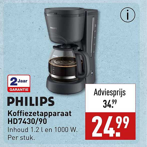 Philips Koffiezetapparaat Hd7430/90 aanbieding bij ALDI