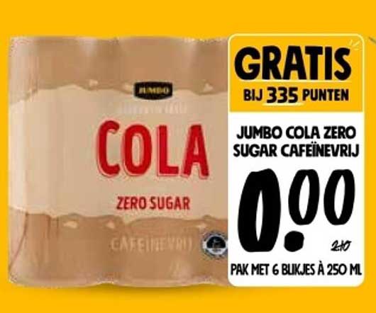 Jumbo Cola Zero Sugar Caféinevrij aanbieding bij Jumbo