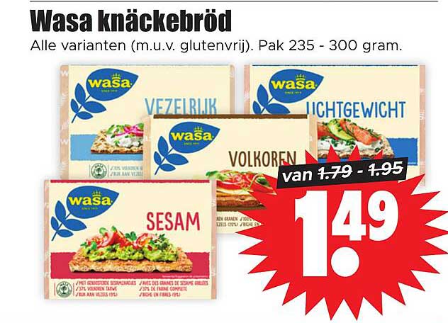 Wasa Knäckebröd aanbieding bij Dirk