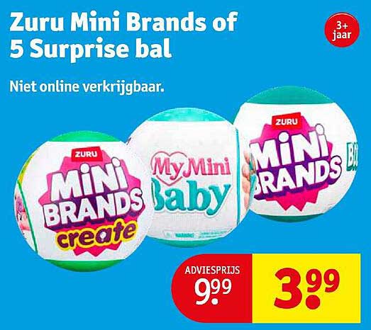 Zuru Mini Brands Of 5 Surprise Bal aanbieding bij Kruidvat