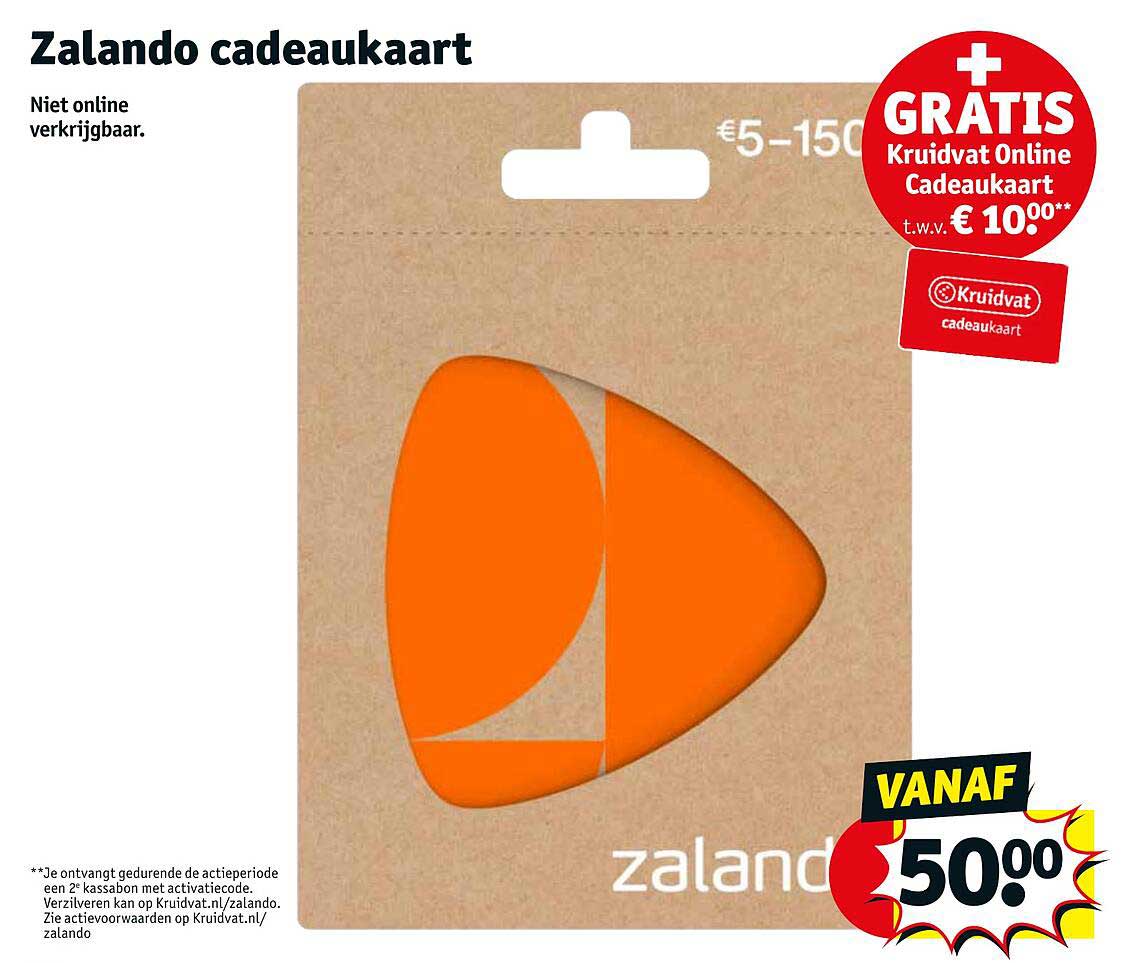 Zalando Cadeaukaart aanbieding bij Kruidvat