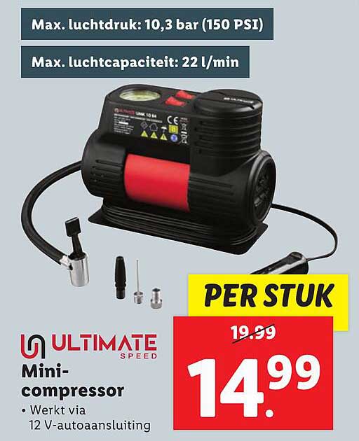 Ultimate Speed Mini-Compressor aanbieding bij Lidl