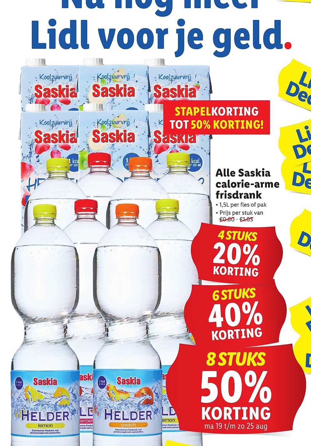 Alle Saskia Calorie-Arme Frisdrank aanbieding bij Lidl
