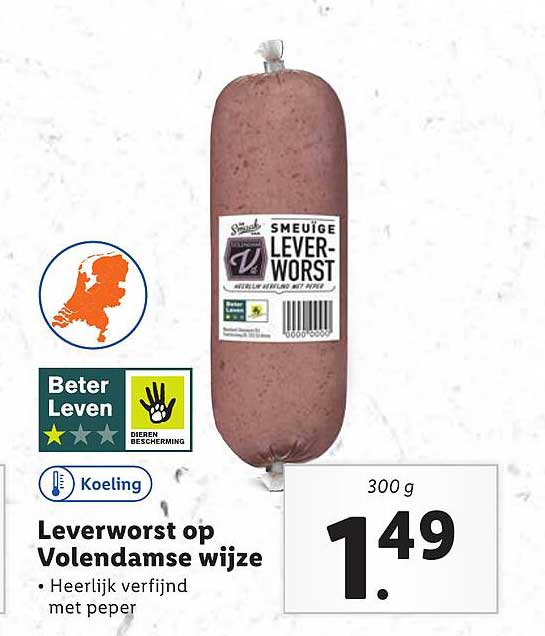 Leverworst Op Volendamse Wijze aanbieding bij Lidl