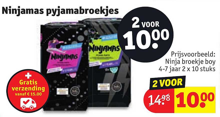 Ninjamas Pyjamabroekjes aanbieding bij Kruidvat