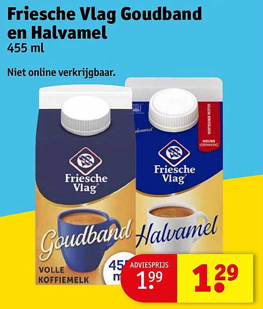 Friesche Vlag Goudband En Halvamel aanbieding bij Kruidvat